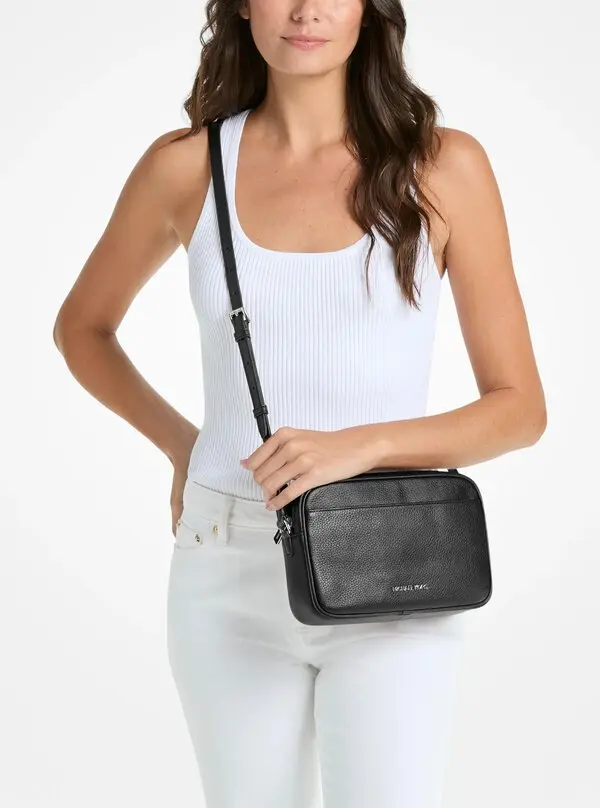 Michael Kors Jet Set Large Pebbled Leather Camera Crossbody Bag