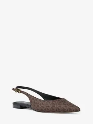 Michael Kors Amali Logo Slingback Flats - Brown