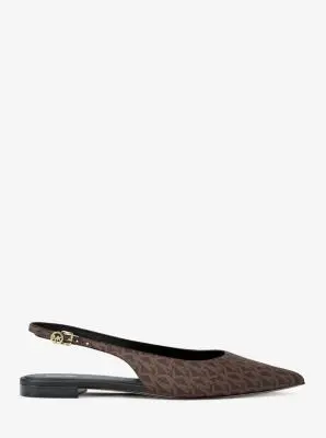 Michael Kors Amali Logo Slingback Flats - Brown