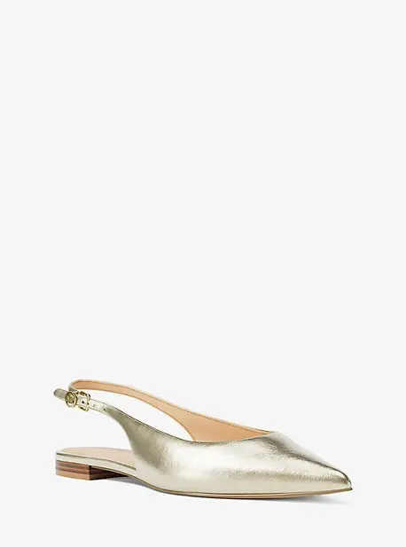 Michael Kors Amali Metallic Slingback Flat - Gold