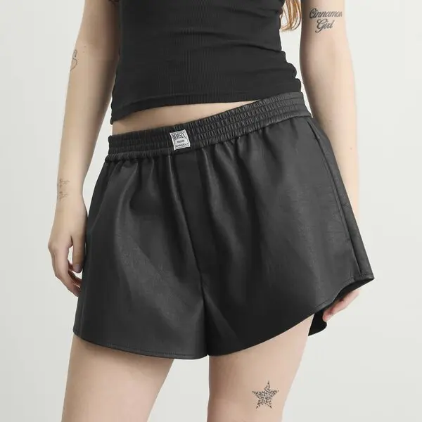 MAISON MARGIELA Leather Boxer Shorts - Black