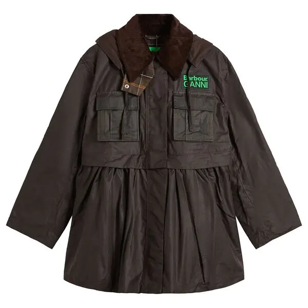 Barbour X Ganni Peplum Wax Jacket