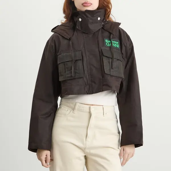 Barbour X Ganni Peplum Wax Jacket