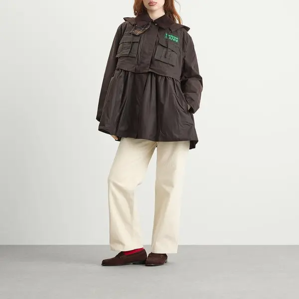 Barbour X Ganni Peplum Wax Jacket