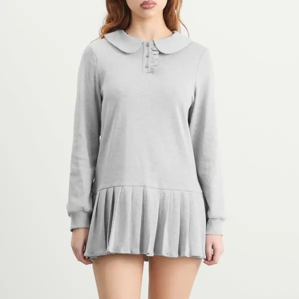 MY MUM MADE IT Polo Mini Long Sleeve Pleat Dress