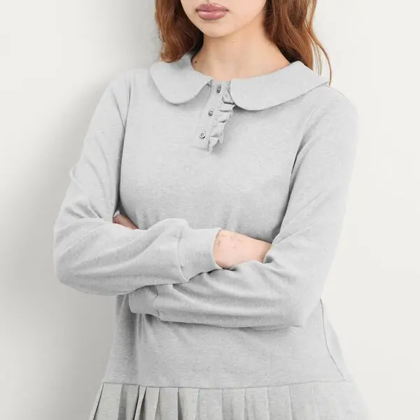 MY MUM MADE IT Polo Mini Long Sleeve Pleat Dress