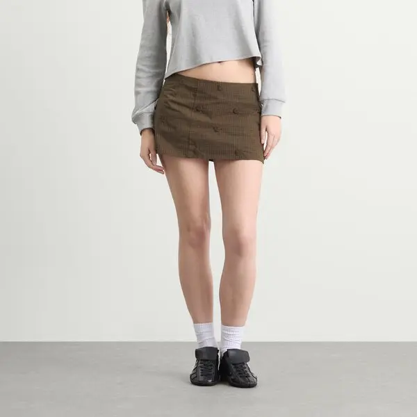 MY MUM MADE IT Rosette Mini Skirt - Ivy Check