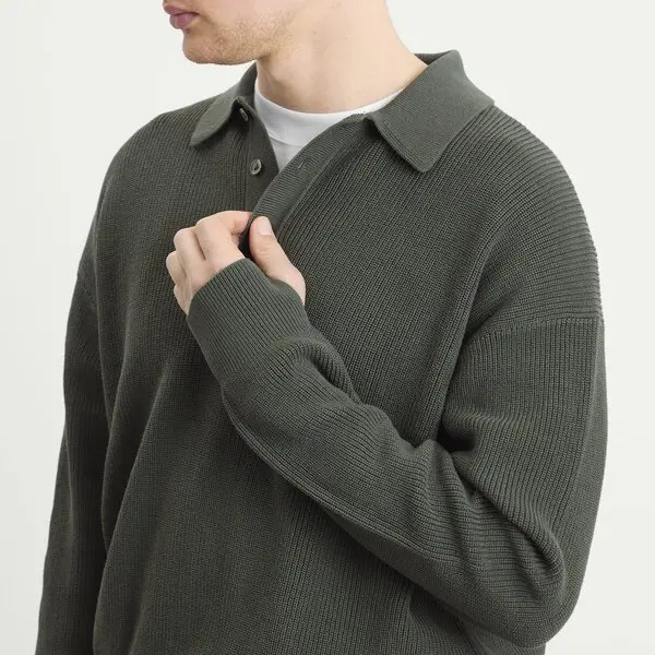 RONNING Long Sleeve Knit Polo
