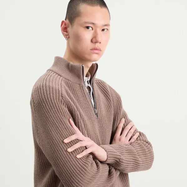 RONNING Quarter Zip Fisherman Sweater