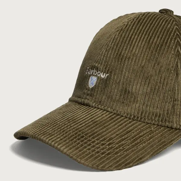 Barbour Preston Corduroy Baseball Cap - Olive