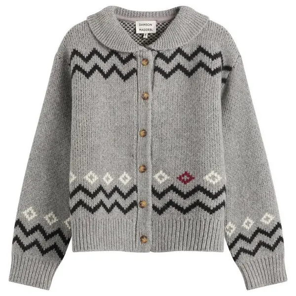DAMSON MADDER Cecily Bunny Intarsia Collar Cardigan