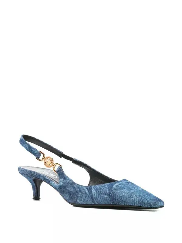 Versace 40mm Barocco Denim Pumps