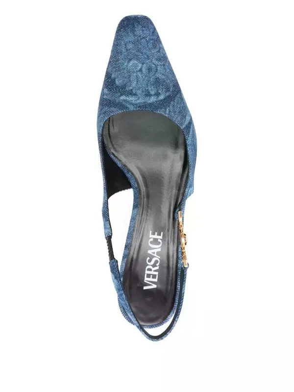 Versace 40mm Barocco Denim Pumps