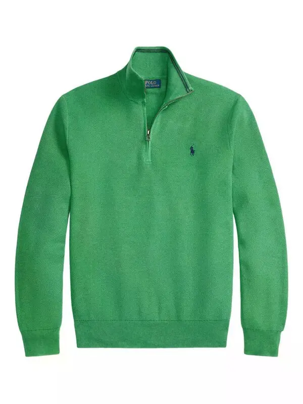 Polo Ralph Lauren Quarter-zip Cotton Sweater - Green