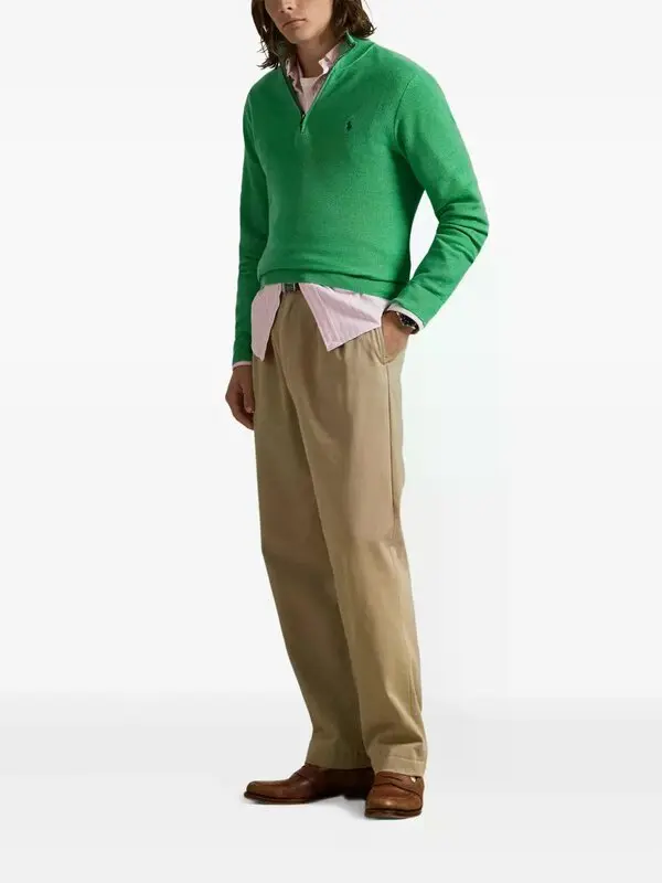 Polo Ralph Lauren Quarter-zip Cotton Sweater - Green