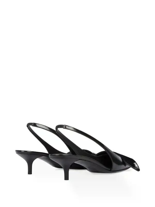 COURREGES 45mm Fold Leather Slingback Pumps - Black
