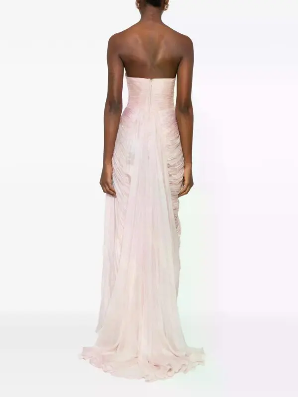 IRIS SERBAN Draped Metallic Maxi Dress