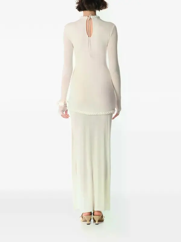 MANURI Nora Braided-trim Maxi Dress - Neutrals
