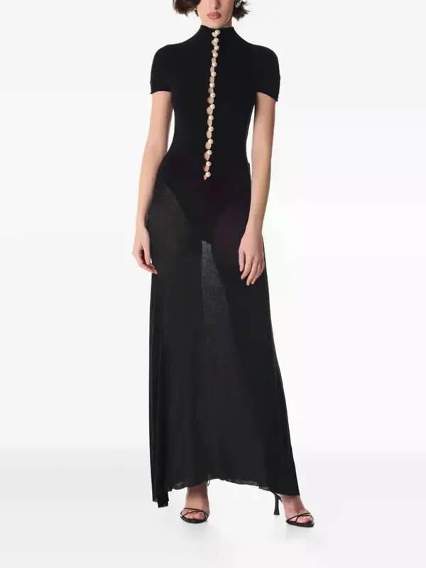 MANURI Mia Pearl-embellished Maxi Dress