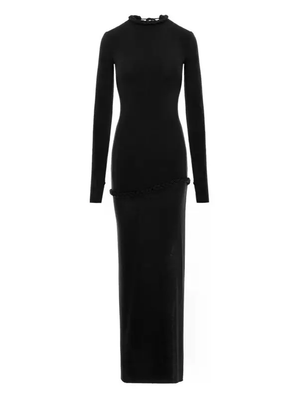 MANURI Nora Braided-detail Maxi Dress - Black