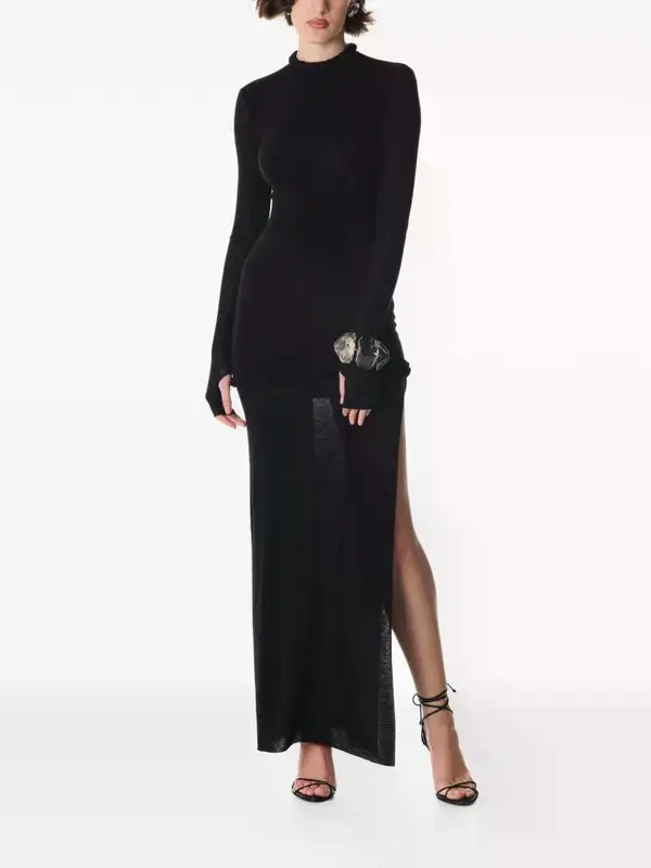 MANURI Nora Braided-detail Maxi Dress - Black