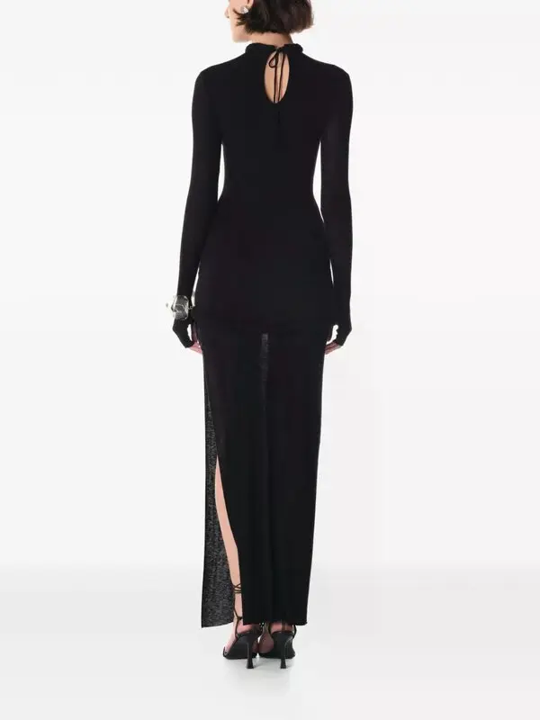 MANURI Nora Braided-detail Maxi Dress - Black