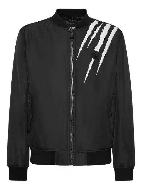 PLEIN SPORT Scratch Bomber Jacket - Black