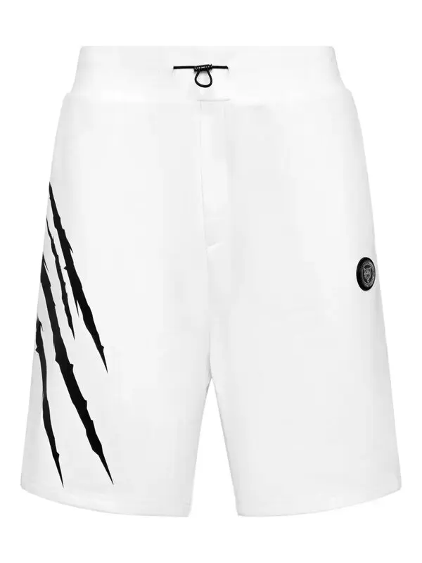 PLEIN SPORT Scratch Shorts - White