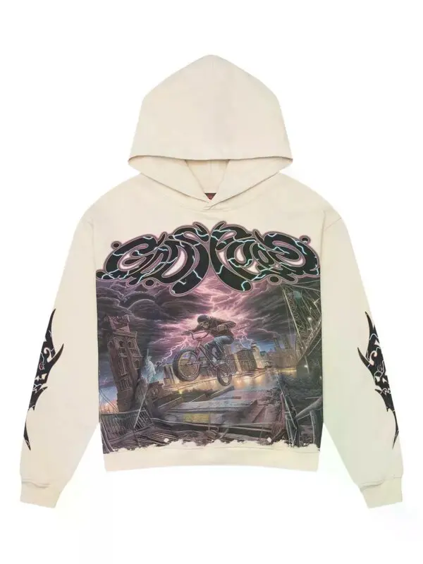 GODSPEED Graphic-print Hoodie - Neutrals