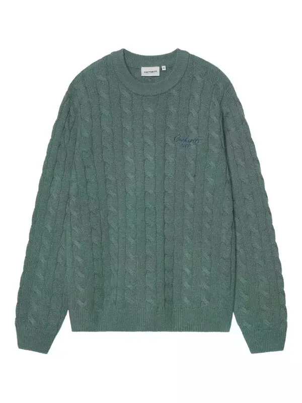 Carhartt Work In Progress Cable Knit Sweater - Green