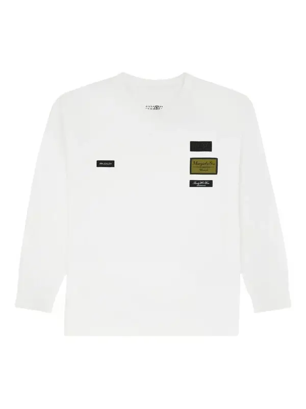MAISON MARGIELA Patch Long-sleeved T-shirt - White