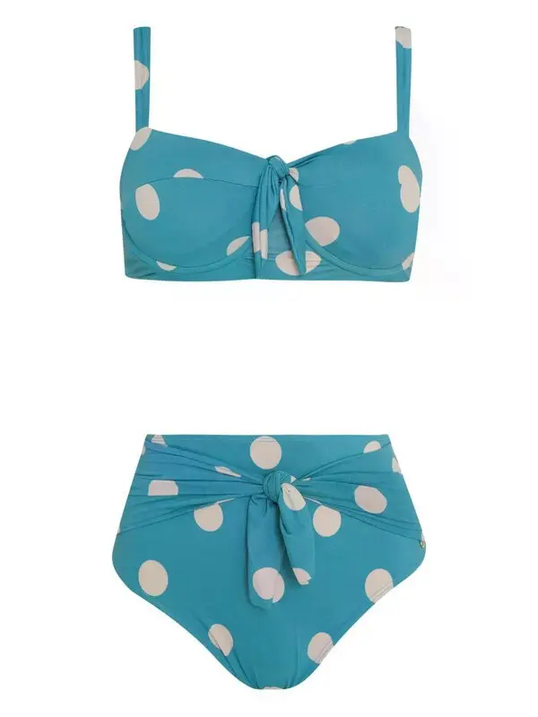 BRIGITTE Knot-detail Bikini - Blue