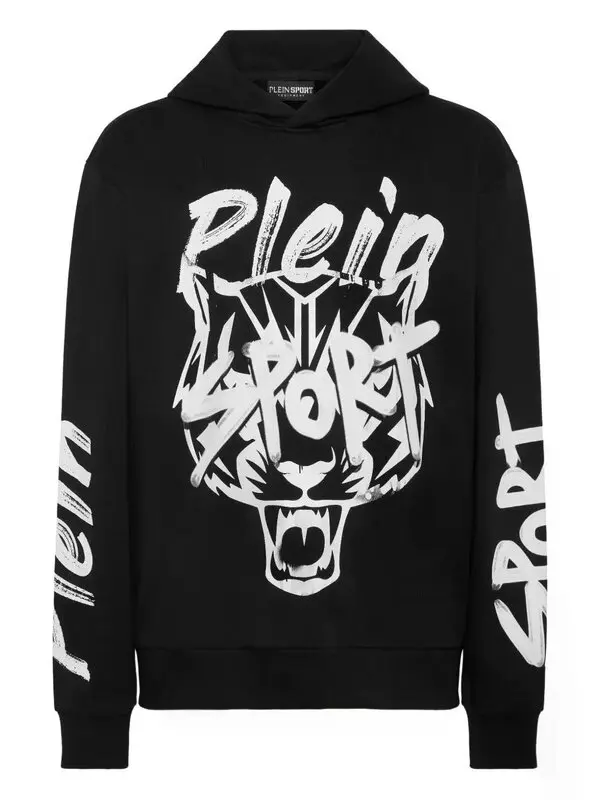 PLEIN SPORT Graphic Print Hoodie - Black