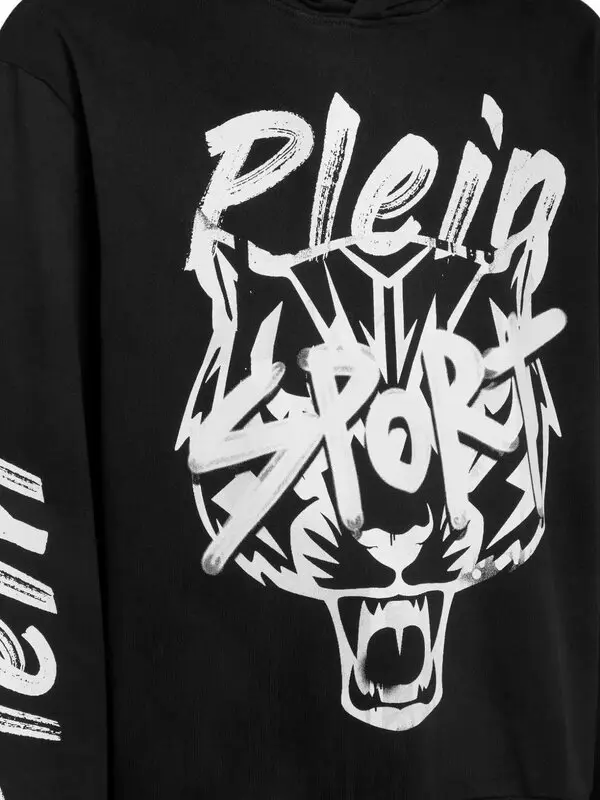 PLEIN SPORT Graphic Print Hoodie - Black