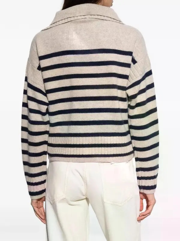 Rag & Bone Striped Quarter Zip Sweater