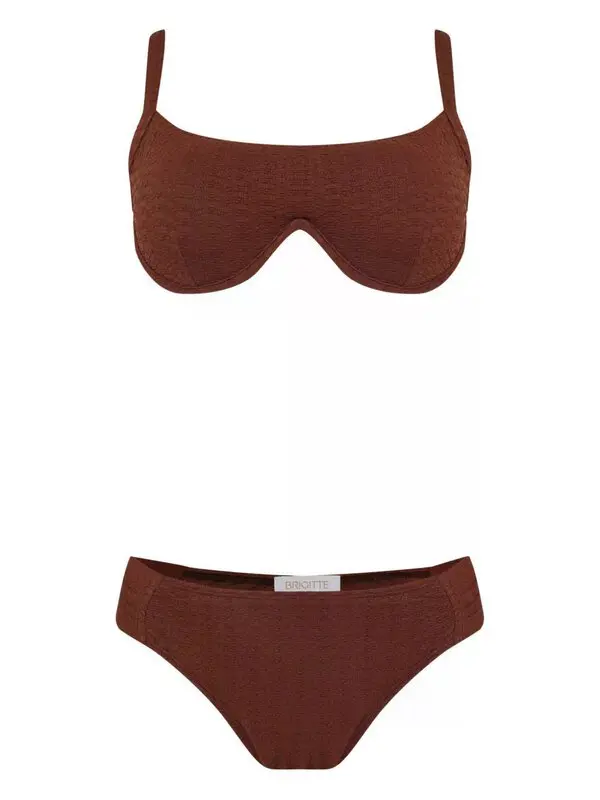 BRIGITTE Diana Textured Bikini - Brown
