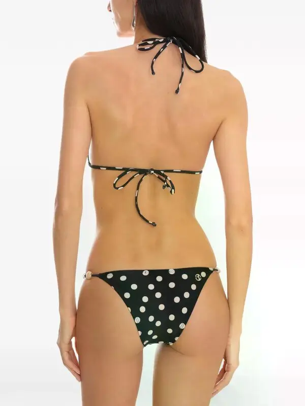 BRIGITTE Beaded-strap Polka Dot Bikini