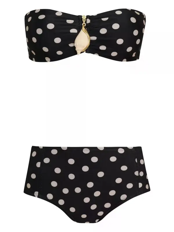BRIGITTE Polka Dot Bikini - Black