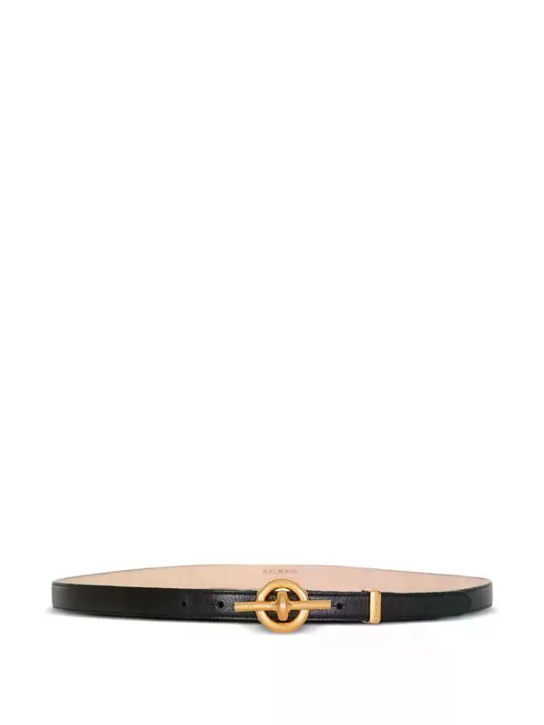 Balmain Calfskin Logo Belt - Black