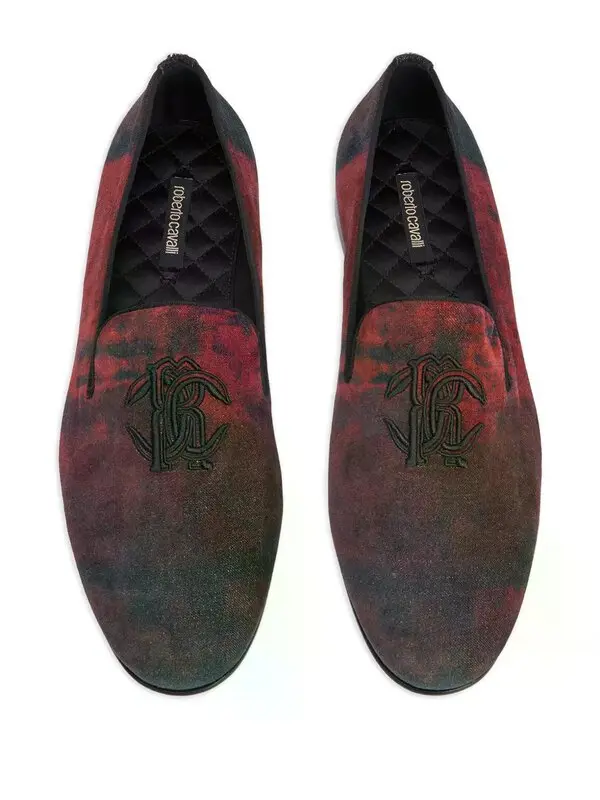 Roberto Cavalli Logo-embroidered Loafers