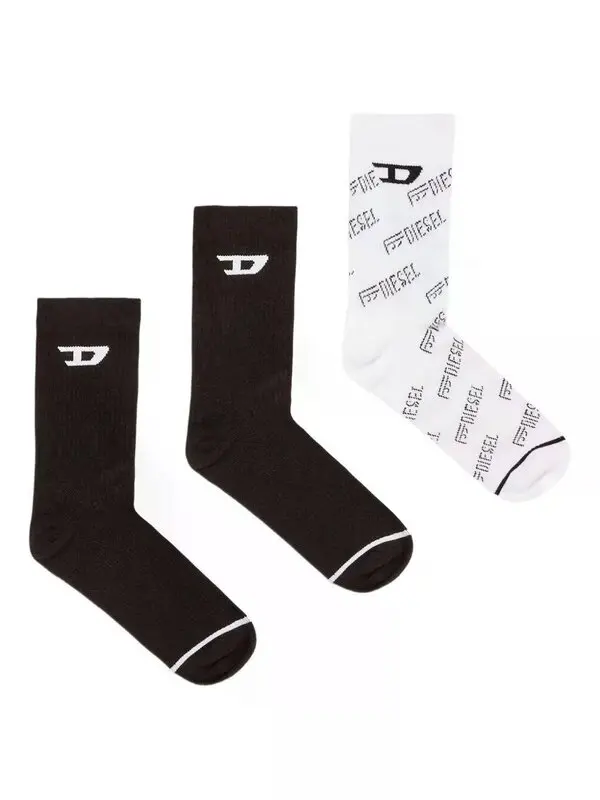 Diesel Logo Crew Socks - Black