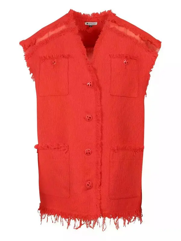 KRIZIA Fringed Belt-detail Top
