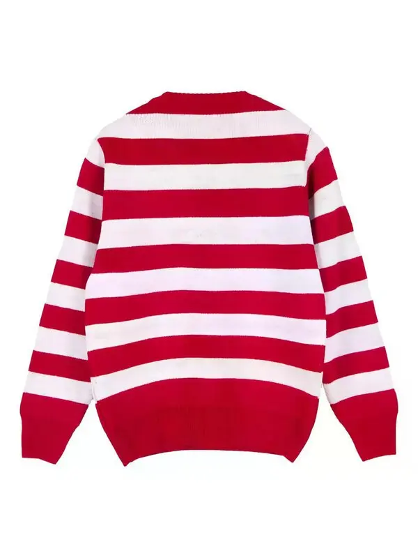 SIOLA Striped Reindeer-motif Sweater