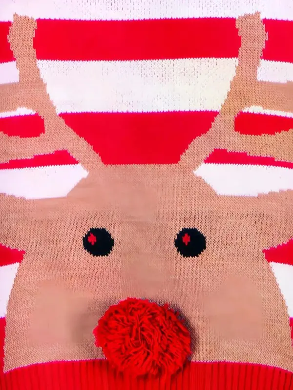 SIOLA Striped Reindeer-motif Sweater