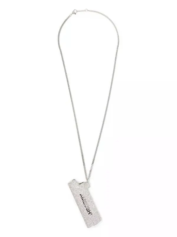 AMBUSH Pave Lighter Case Necklace - Silver
