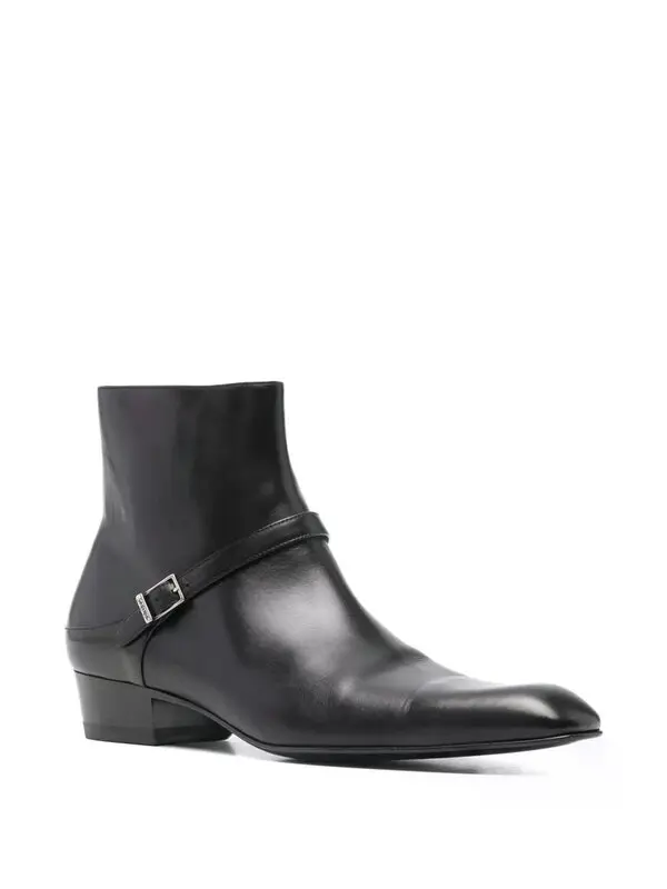 Saint Laurent Buckle-detail Ankle Boots