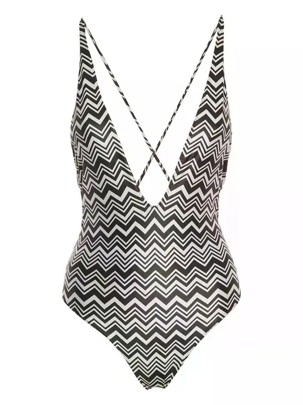 Missoni Patterned Swimsuit - Black