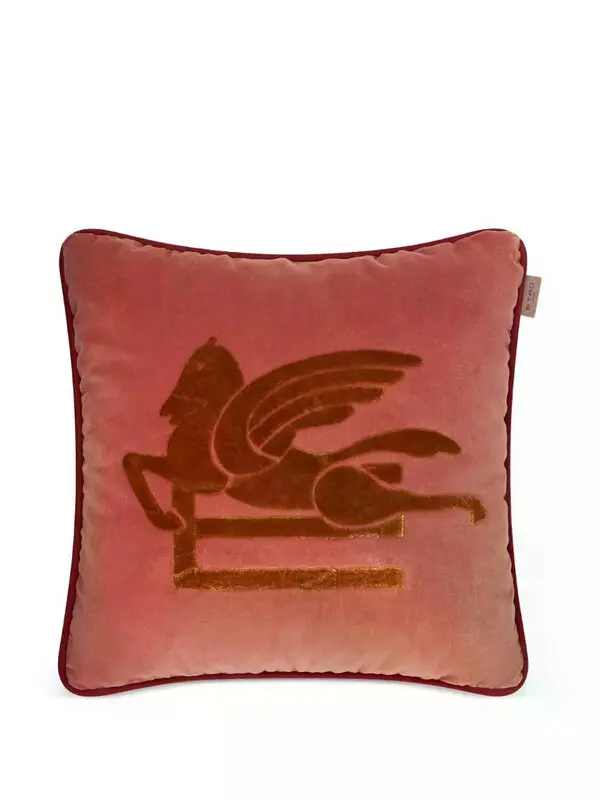 Etro Pegasus-motif Cushion - Pink