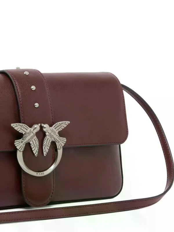 Pinko Love Studded Bird Leather Shoulder Bag