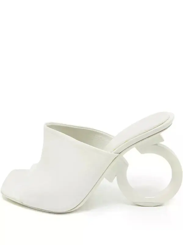 FERRAGAMO Astro Leather Mules - White